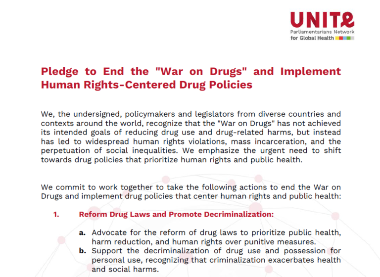 Pledge to End the "War on Drugs" and Implement Human Rights-Centered ...